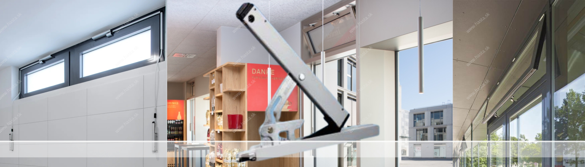 Mechanické otvárače okien a nadsvetlíkov GEZE